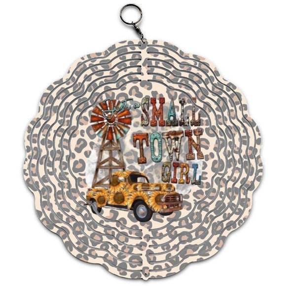 Design | Western Small Town Girl Design Wind Spinner With Swivel Hook ...